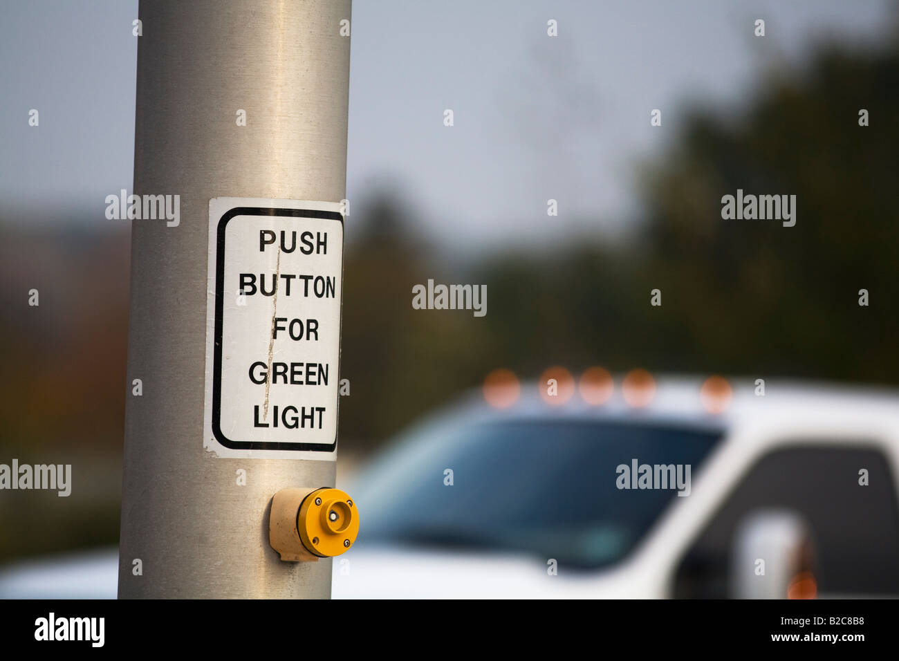 Push button for walk sign Stock Photo - Alamy