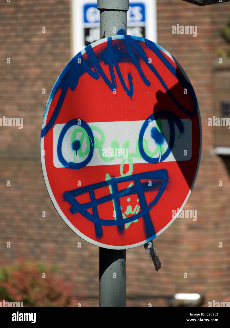 Graffiti on no entry street hi-res stock photography and images - Alamy