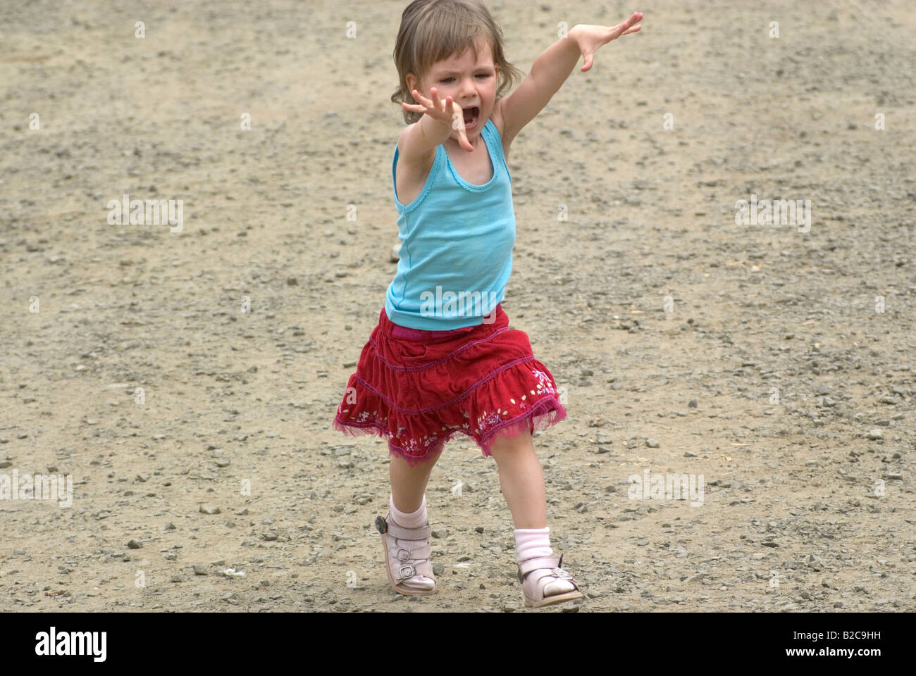 Scared Little Girl Running