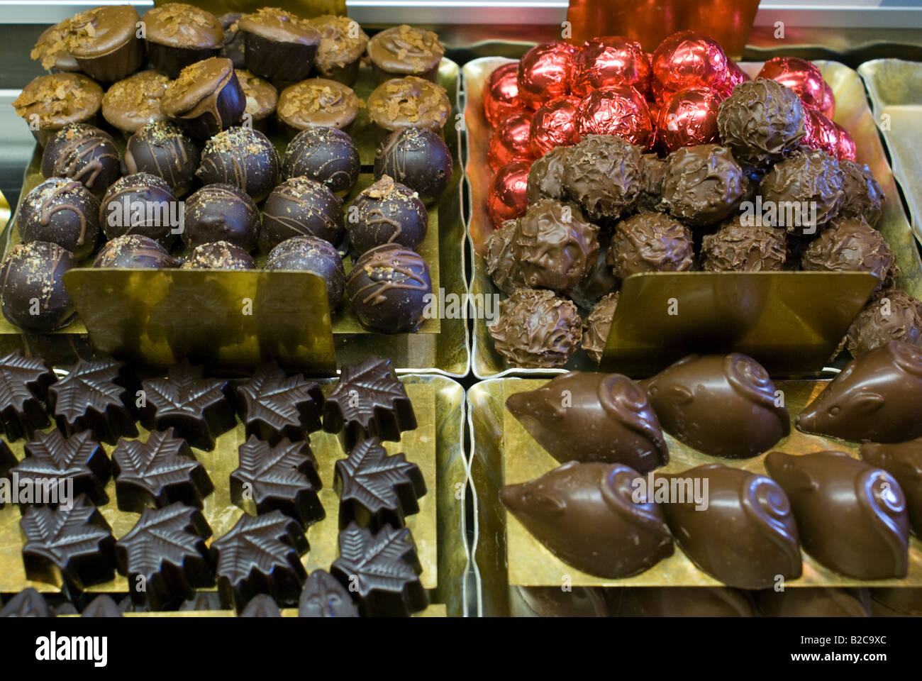 chocolates, museum of chocolate bromont quebec Stock Photo - Alamy
