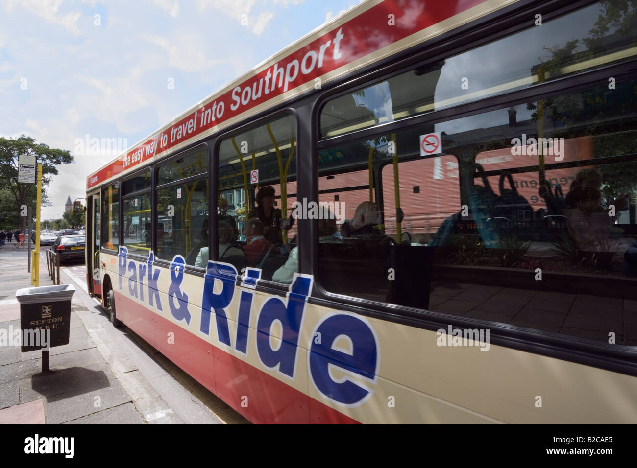 Southport Merseyside England UK Britain. Park and Ride single decker ...