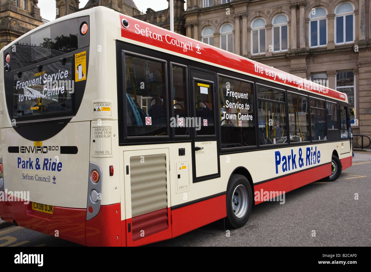 Southport Merseyside England UK Park and Ride single decker bus in town ...