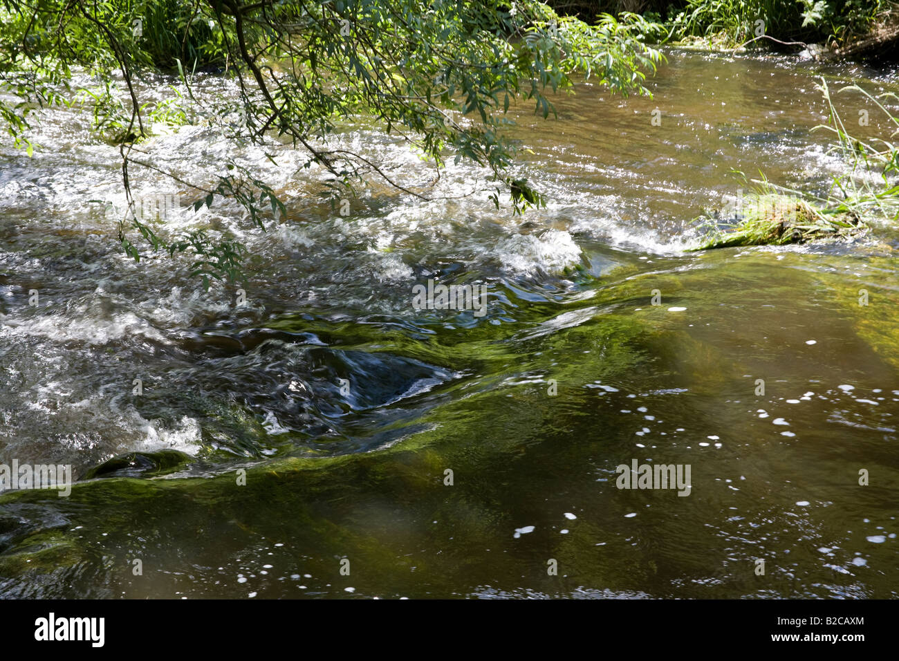 Clear water flowing in River Dove Dove Dale White Peak District ...