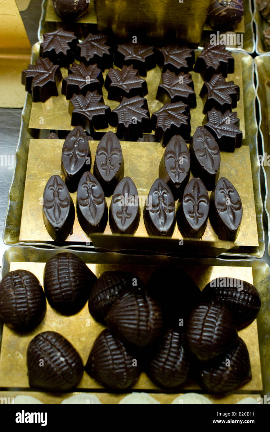 chocolates, museum of chocolate bromont quebec Stock Photo - Alamy