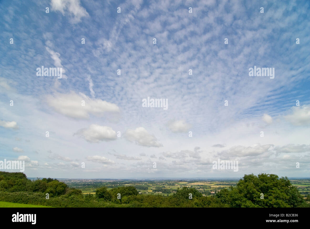 Horizontal wide angle of the River Avon Valley with the original Severn ...