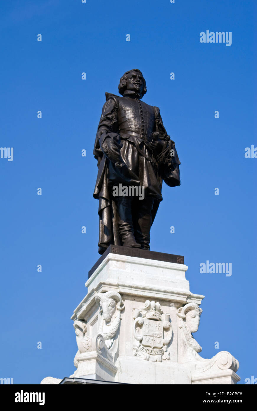 Samuel de Champlain statue Quebec City Canada Stock Photo - Alamy