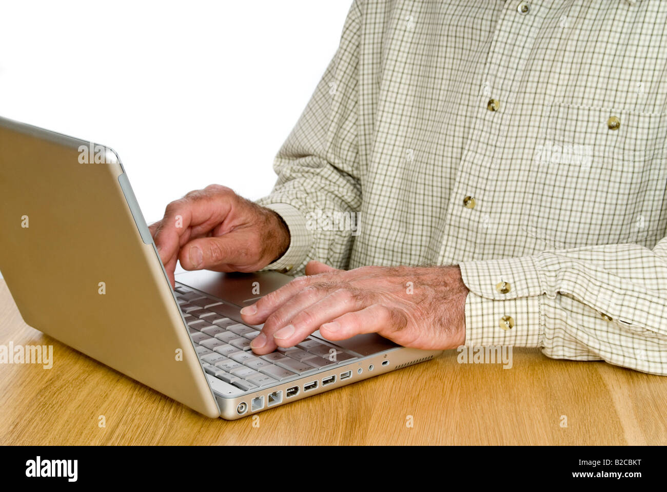 Smiling grandfather on pc High Resolution Stock Photography and Images ...