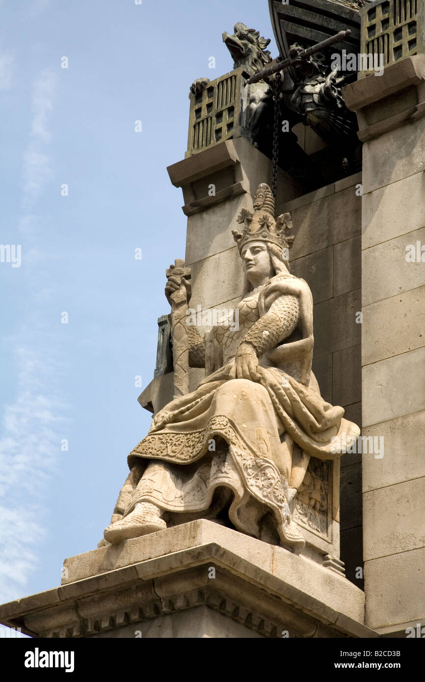 Monument a Colom Columbus Monument Marina Port Vell area Barcelona ...