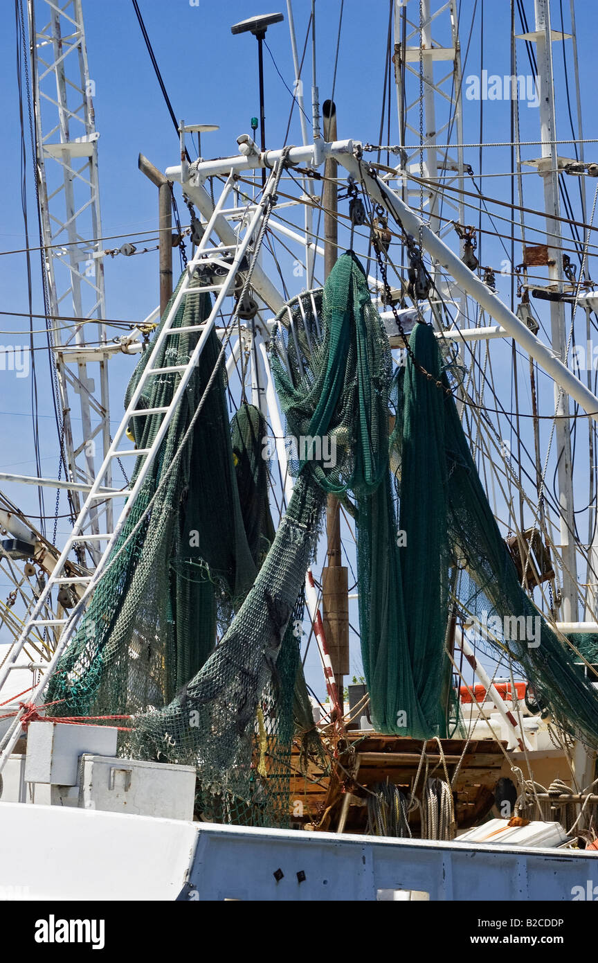 shrimp trawler all its nets and rigging at dock Apalachicola Florida ...