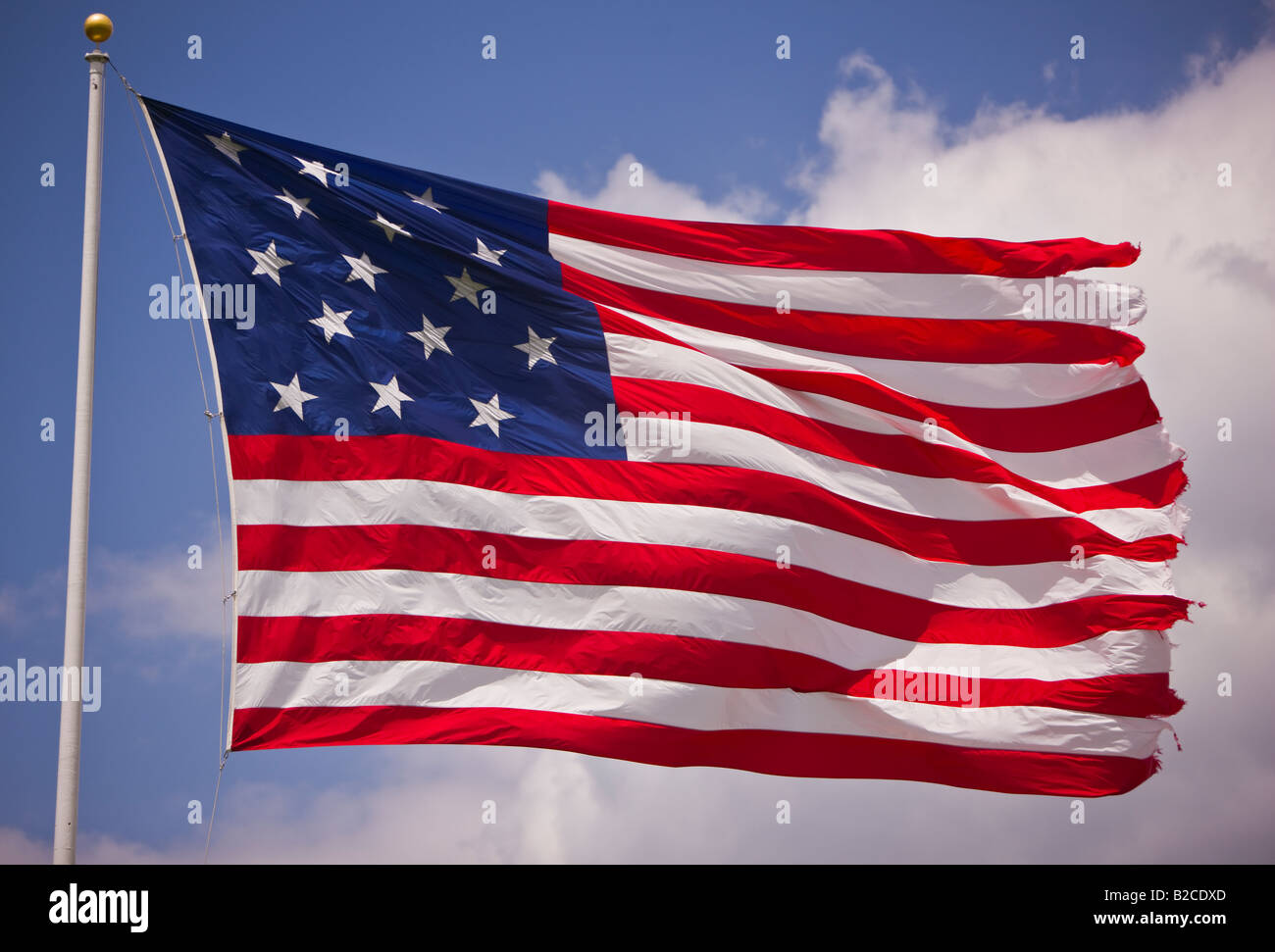 BALTIMORE, MARYLAND USA - 15-star and 15-stripe United States flag ...