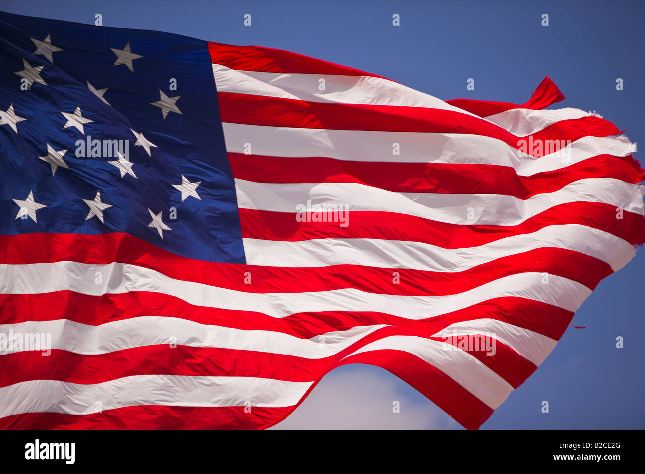 BALTIMORE, MARYLAND USA - 15-star and 15-stripe United States flag ...