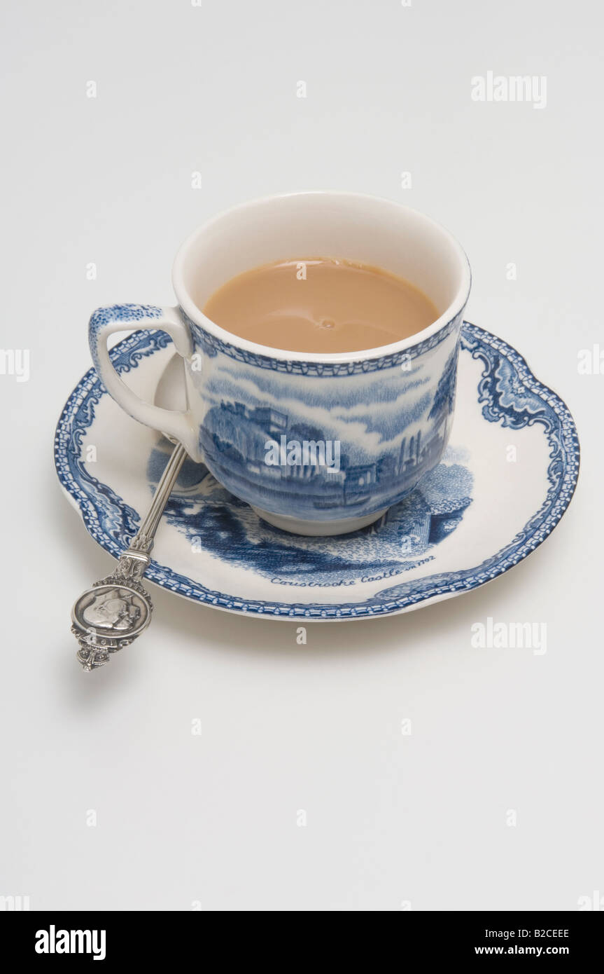 Cup of tea with spoon Stock Photo - Alamy