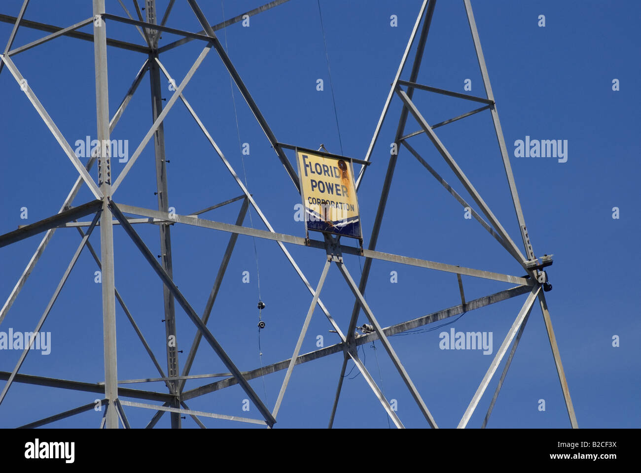 power grid tower along the Apalachicola River at Apalachicola Florida ...