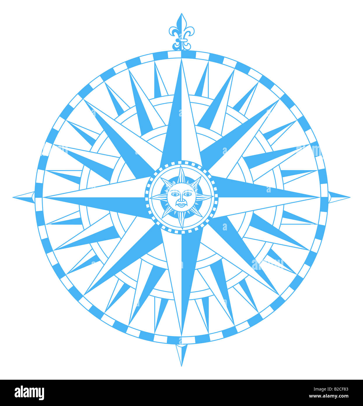 World map compass rose hi-res stock photography and images - Alamy