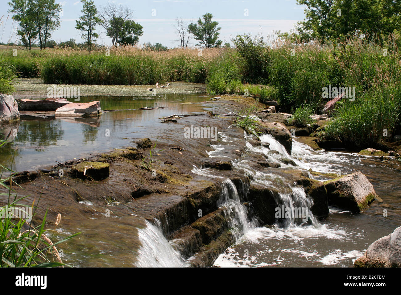 Waterfall below pond Pipestone National Monument Stock Photo - Alamy