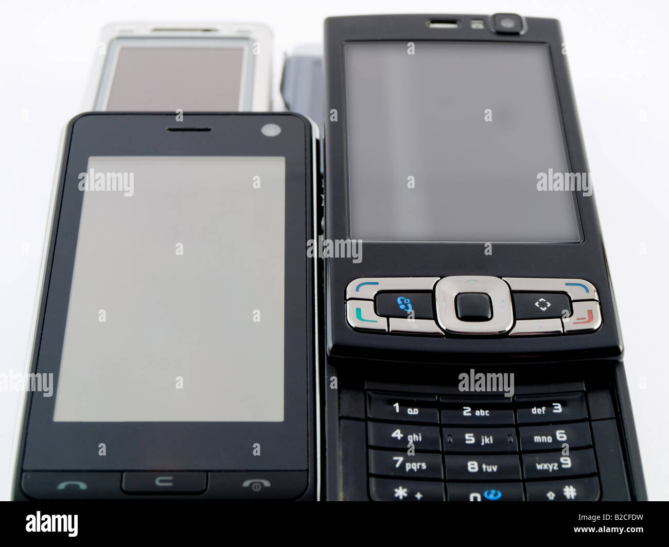 Stack Pile of Several Modern Mobile Phones PDA Cell Handheld Units ...