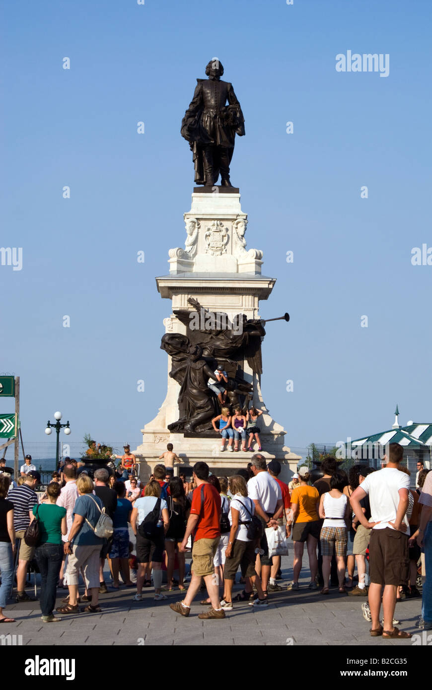 Samuel de Champlain statue Quebec City Canada Stock Photo - Alamy