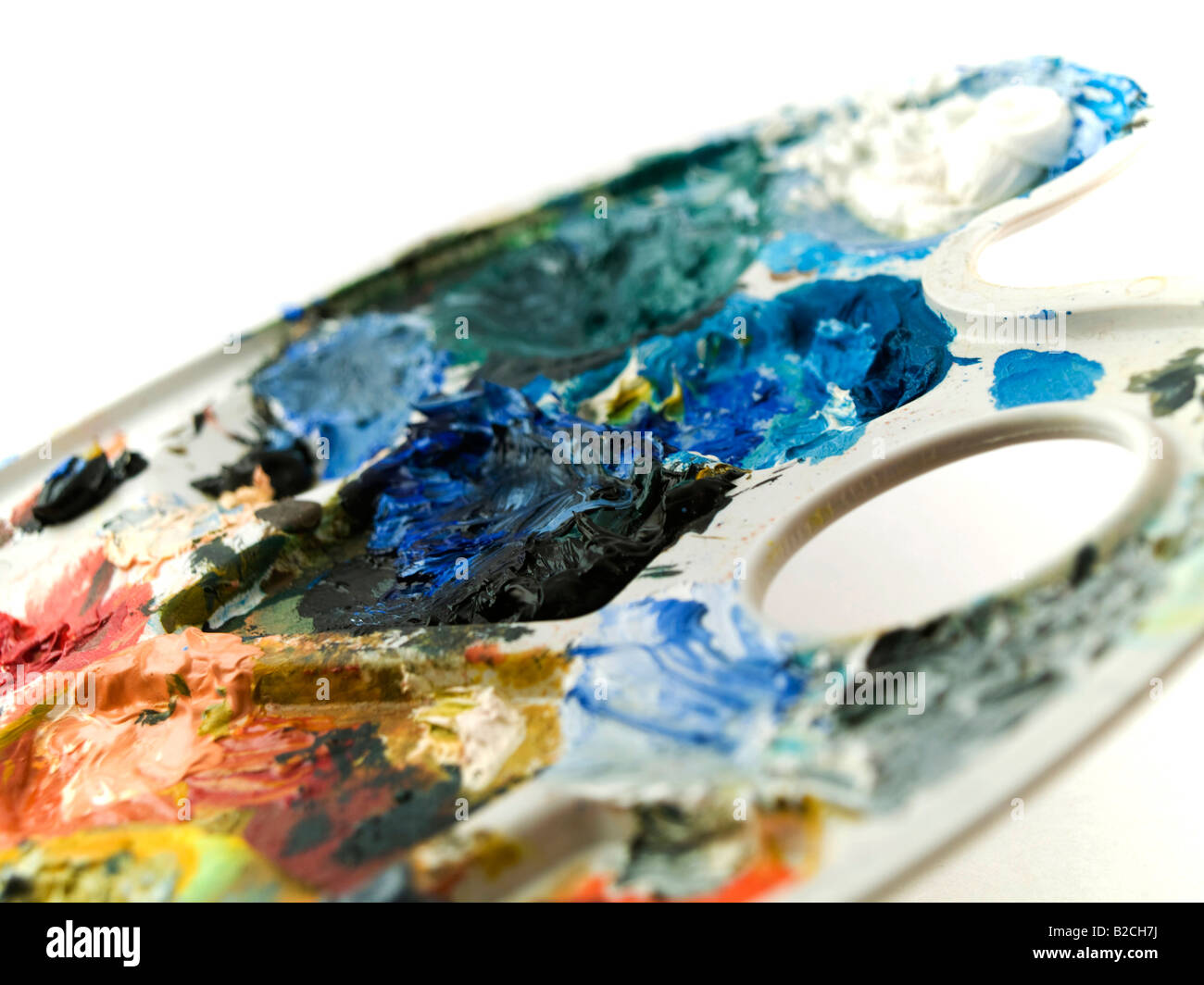 Paint Palette on White Background Stock Photo - Alamy
