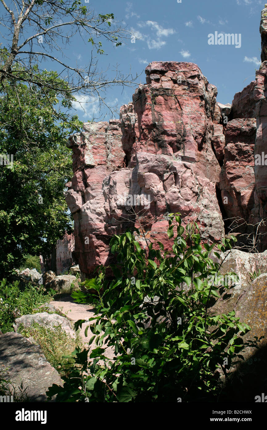 Rock outcrop along trail Pipestone National Monument Pipestone ...