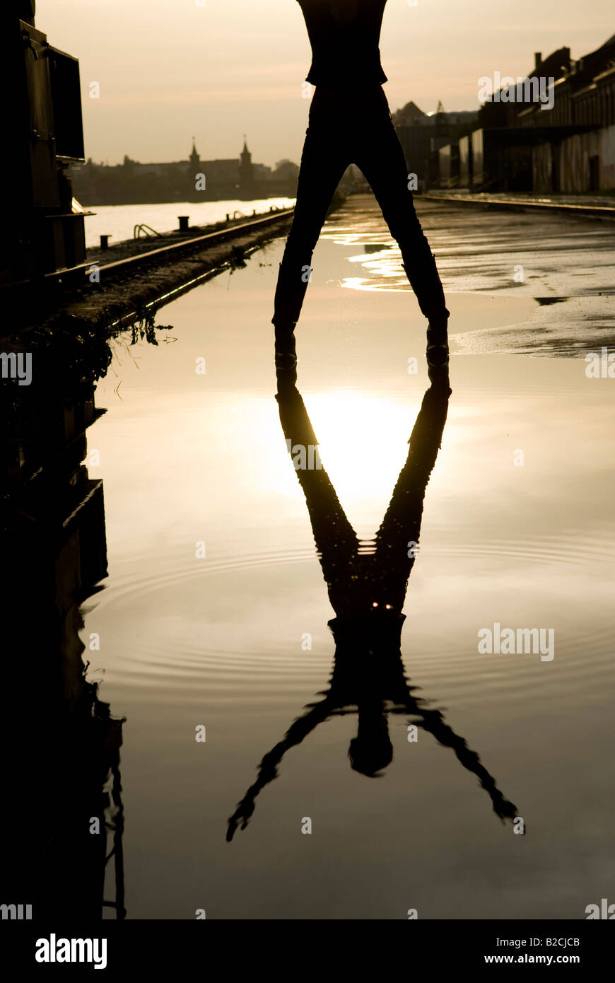 woman posing on a roof Stock Photo - Alamy