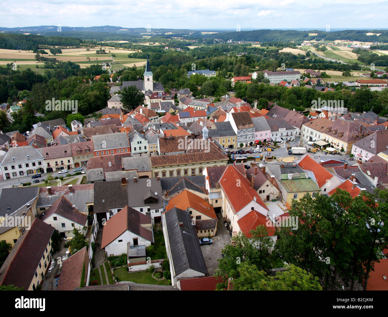 landscape, village view, birds-eye view Stock Photo - Alamy