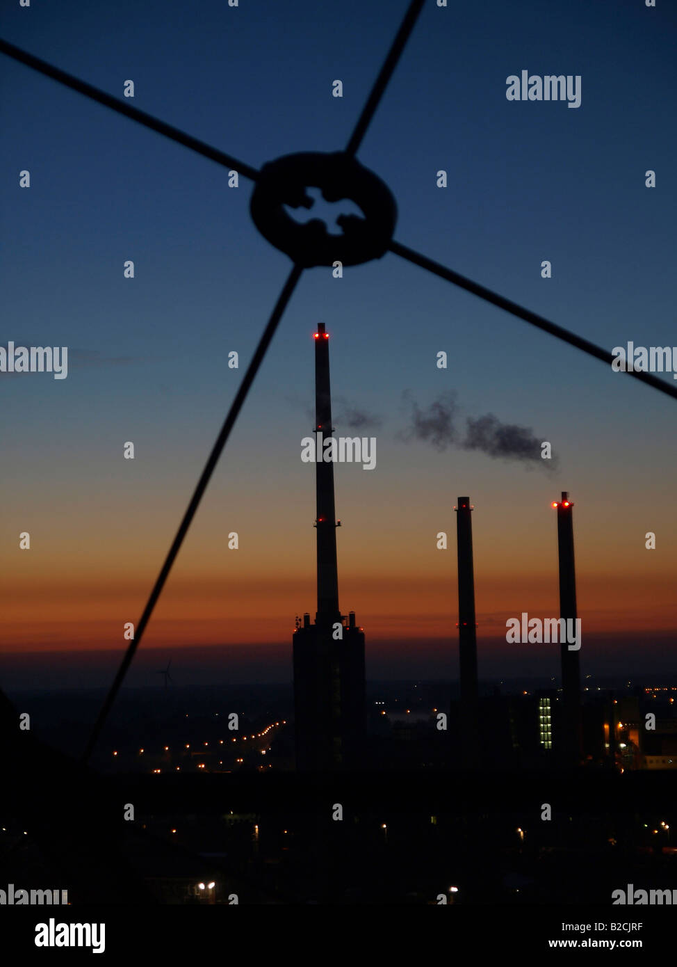 skyline at night, industrial area, modern architecture Stock Photo - Alamy