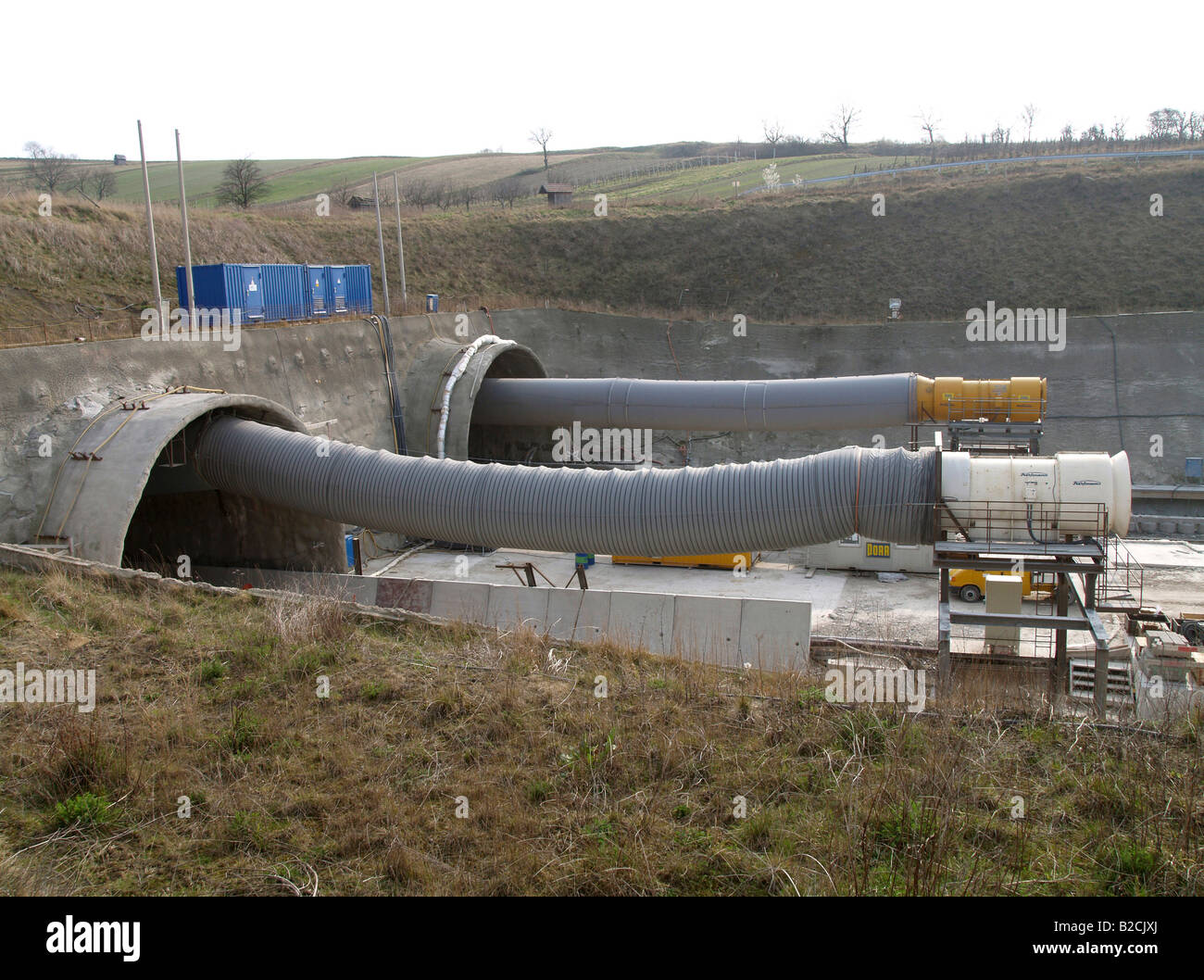 tunnel construction site, high-power track Stock Photo - Alamy