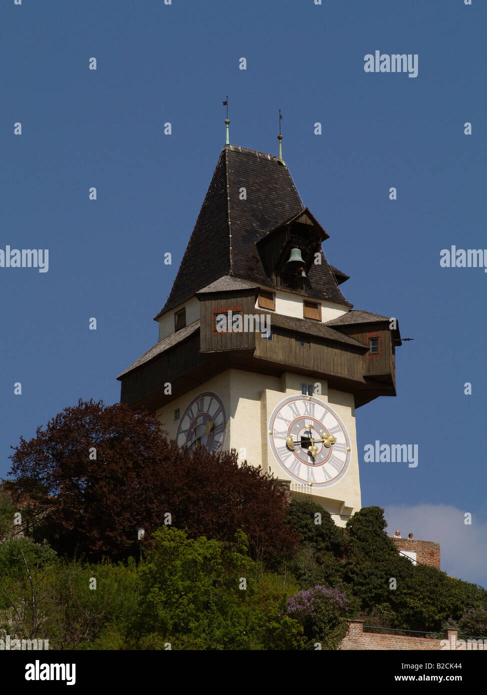 Graz, building Uhrturm Graz Stock Photo - Alamy