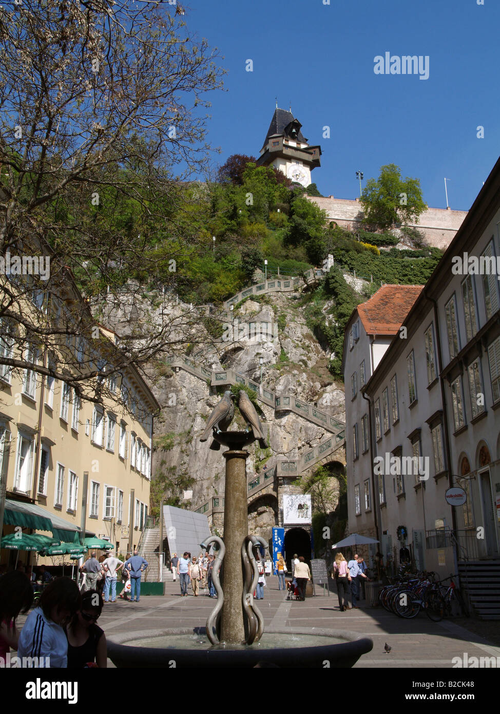 Graz, building Uhrturm Graz Stock Photo - Alamy