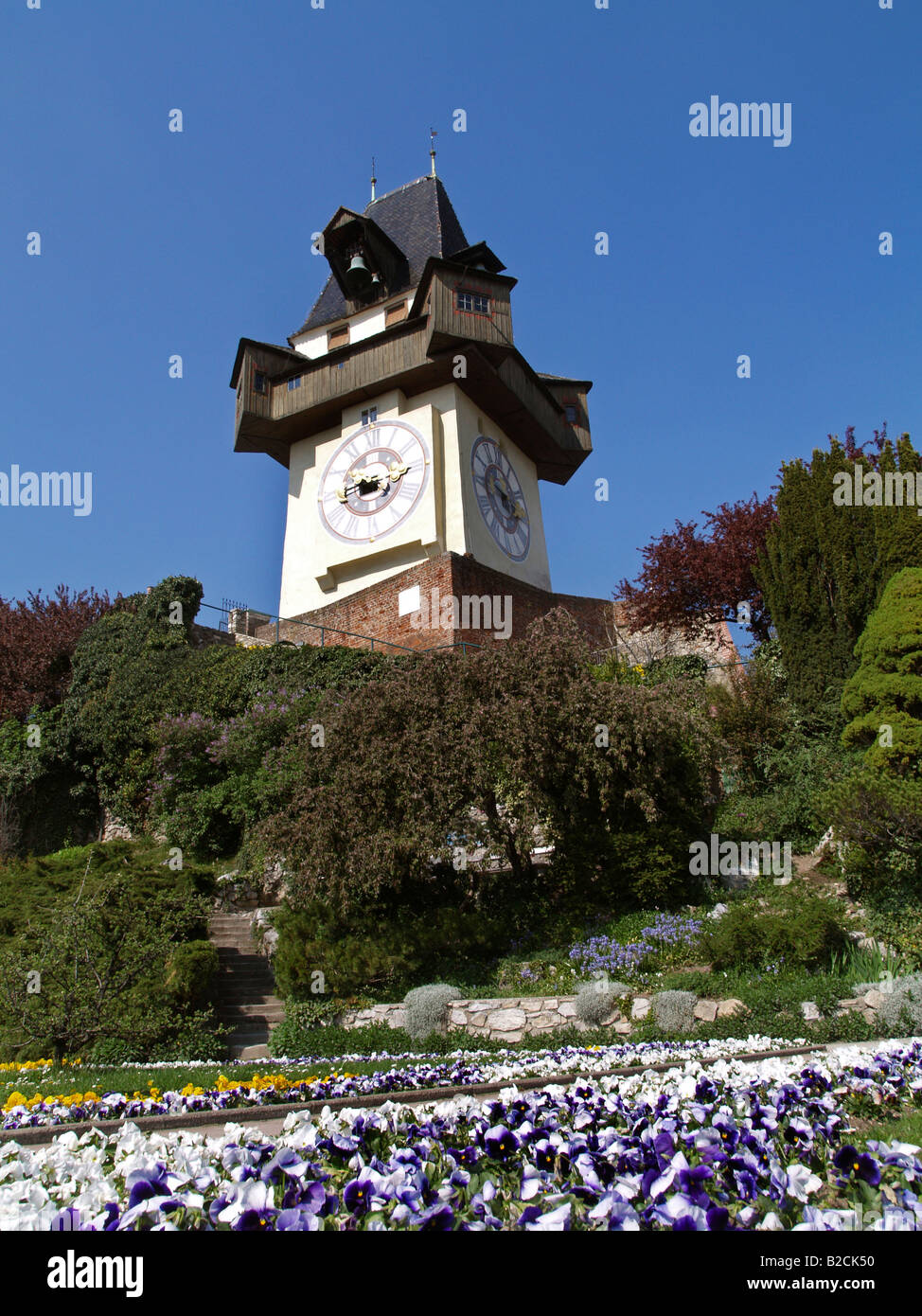 Graz, building Uhrturm Graz Stock Photo - Alamy