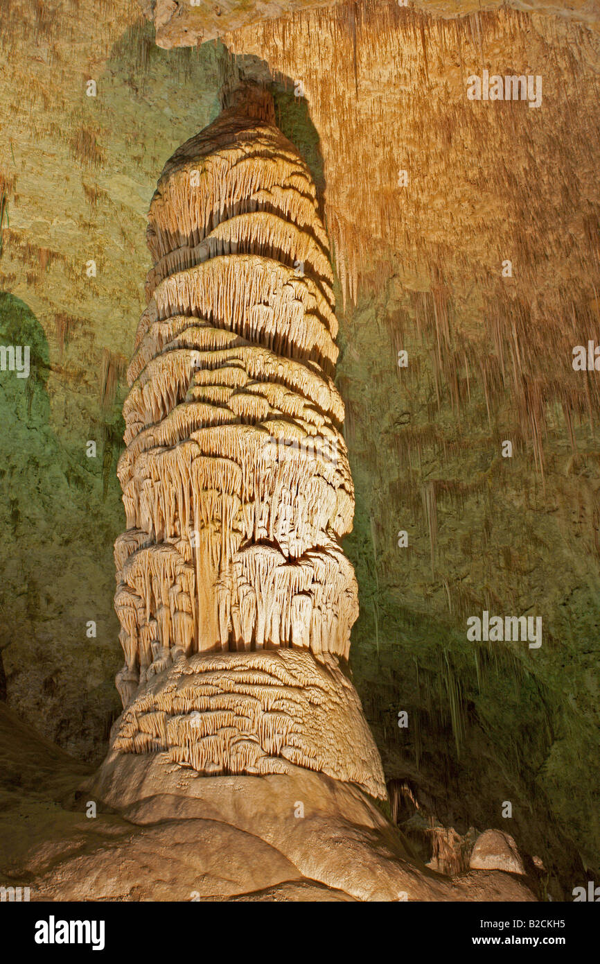 The largest of the stalagmites,"The Giant Dome", in the Hall of Giants ...