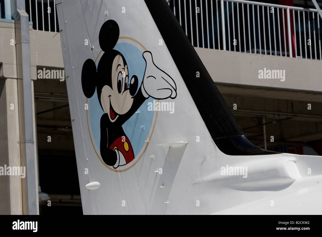 Image of Mickey Mouse on the Tail of a Disney Corporation Airplane at ...