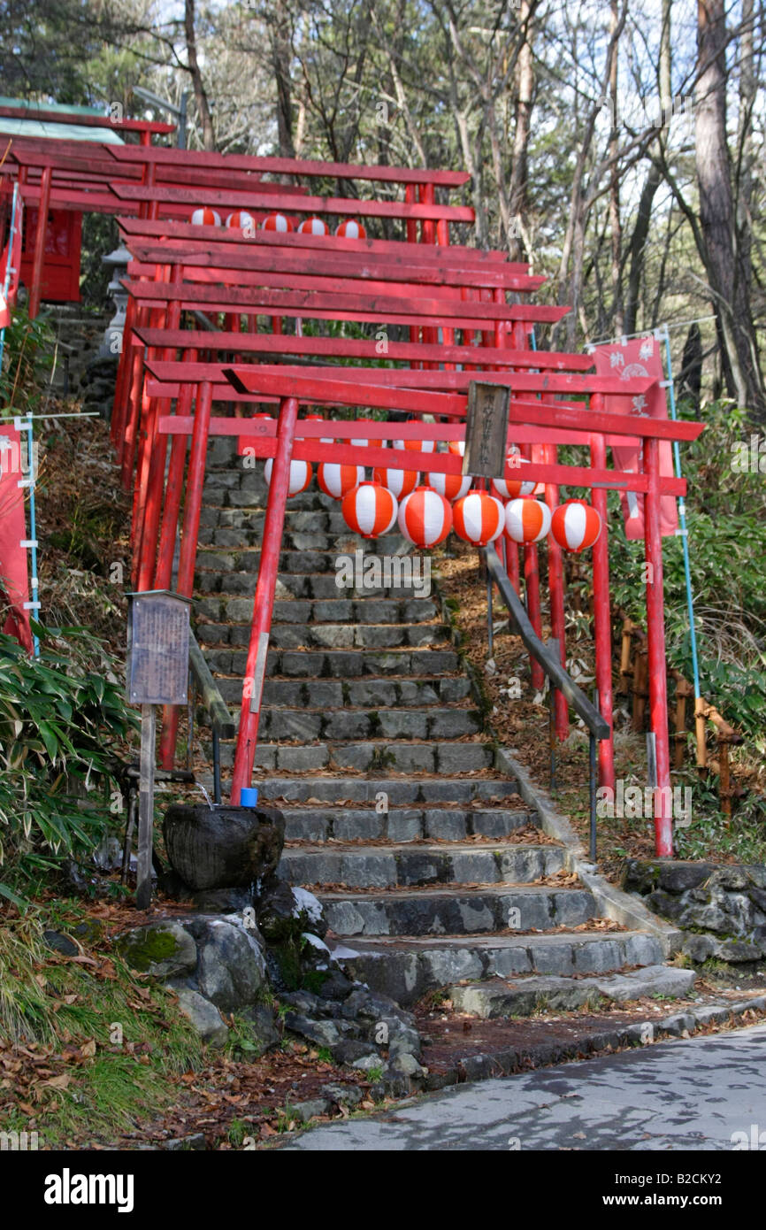 Kusatsu Anamori Inari Jinja Shinto shrine at Kusatsu Onsen Japan Stock ...