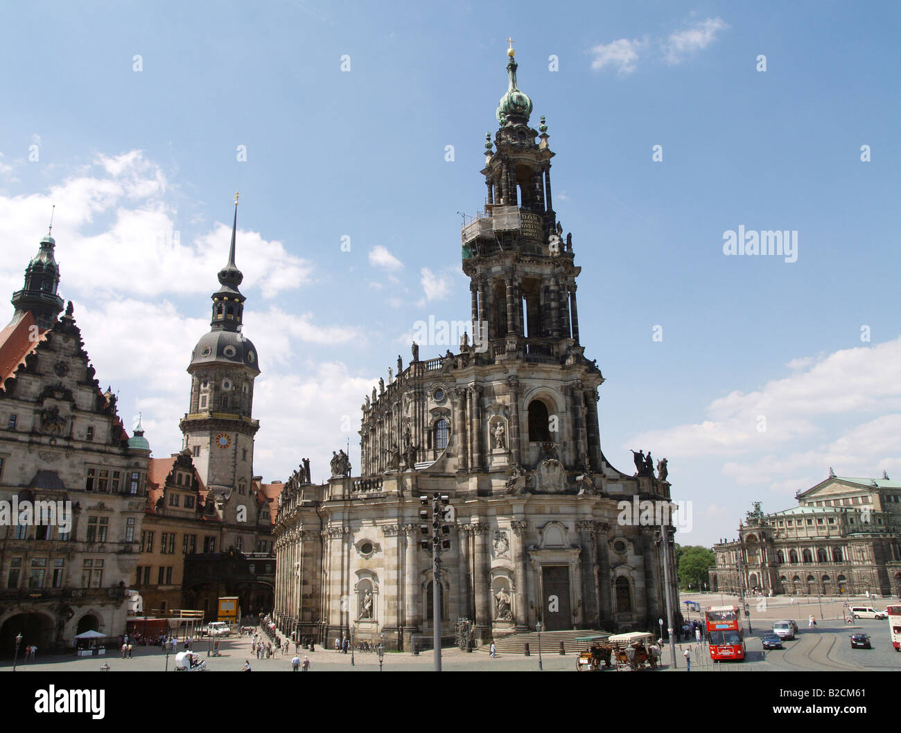 church Hofkirche, opera Semperoper Stock Photo - Alamy