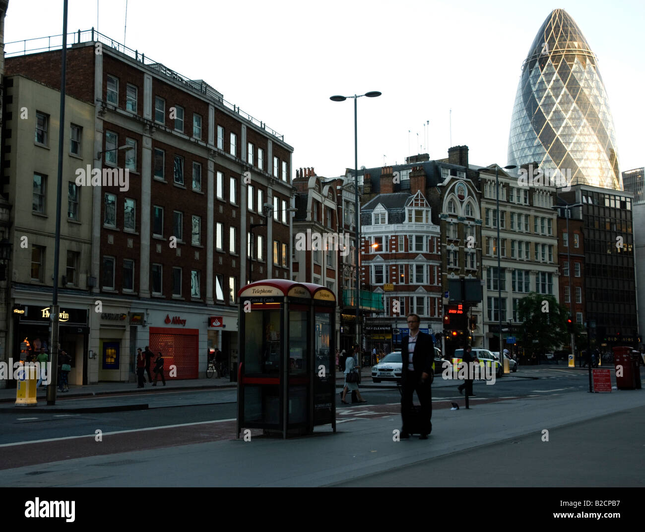 Gherkin building from Bishopsgate Stock Photo - Alamy