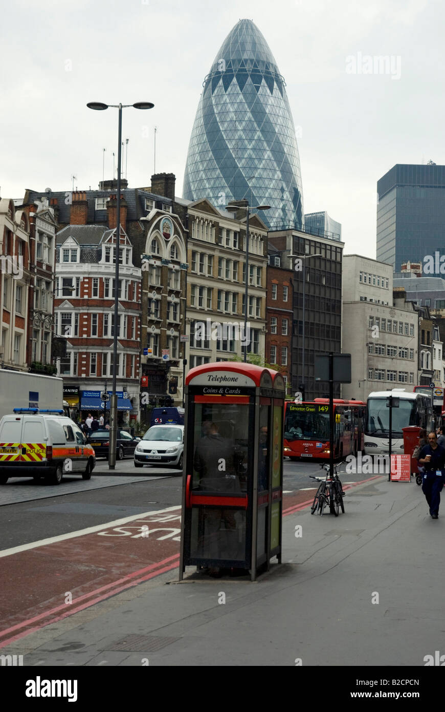 Gherkin building and Bishopsgate London in 2008 Stock Photo - Alamy