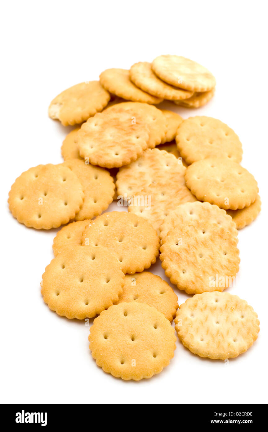object on white food cracker macro Stock Photo - Alamy