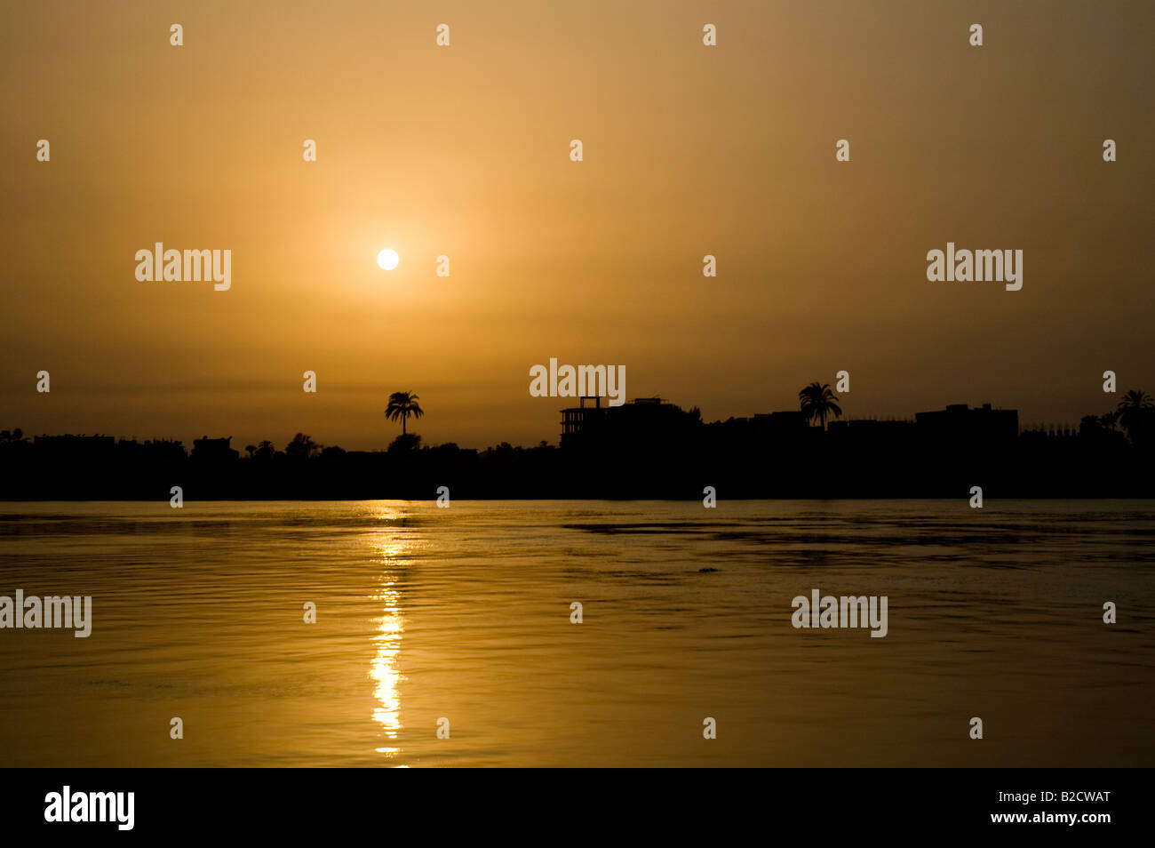 Sunset on the Nile Stock Photo - Alamy