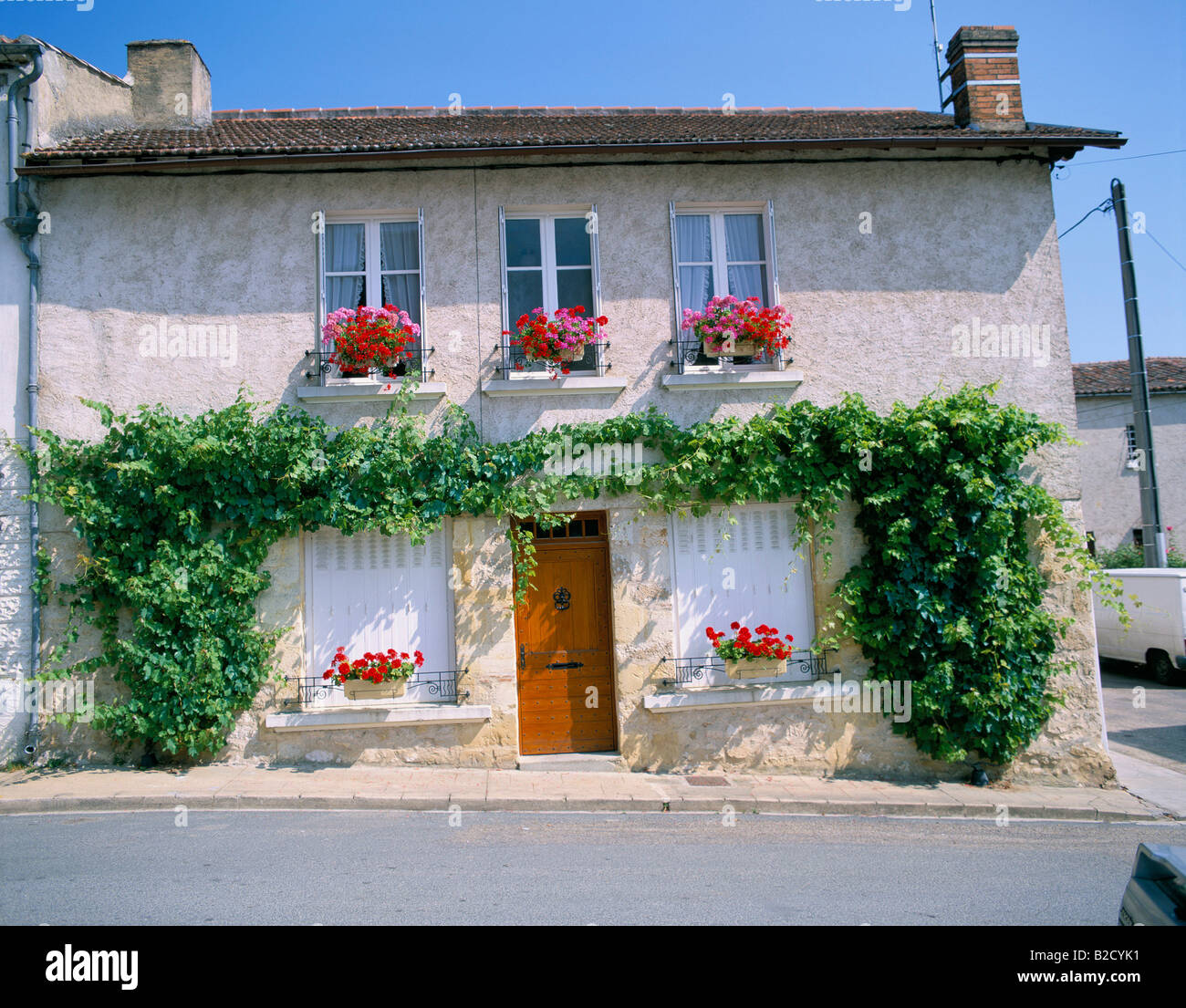 Typical house in the town France, The Dordogne Stock Photo - Alamy