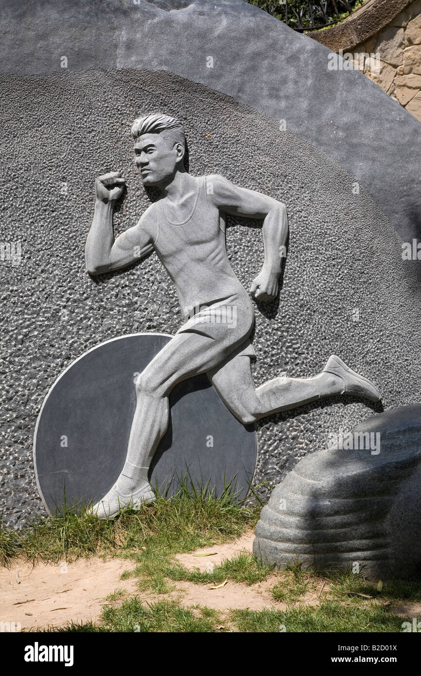 Carving of a runner in Barcelona Spain May 2008 Stock Photo - Alamy
