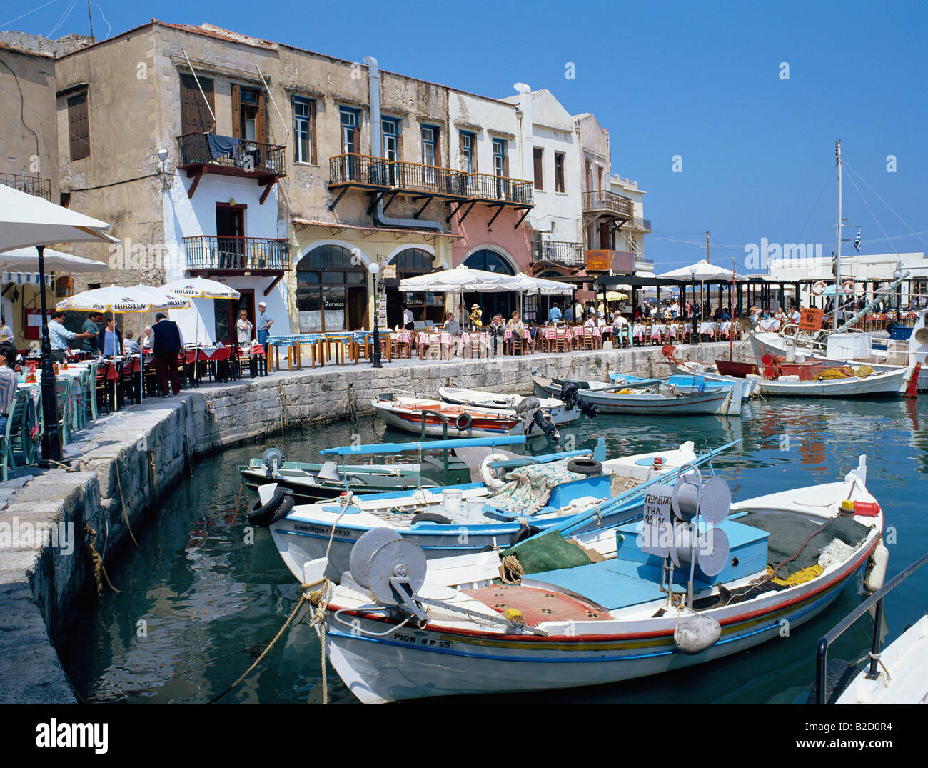 Harbour Scene Greek Islands, Crete Stock Photo - Alamy