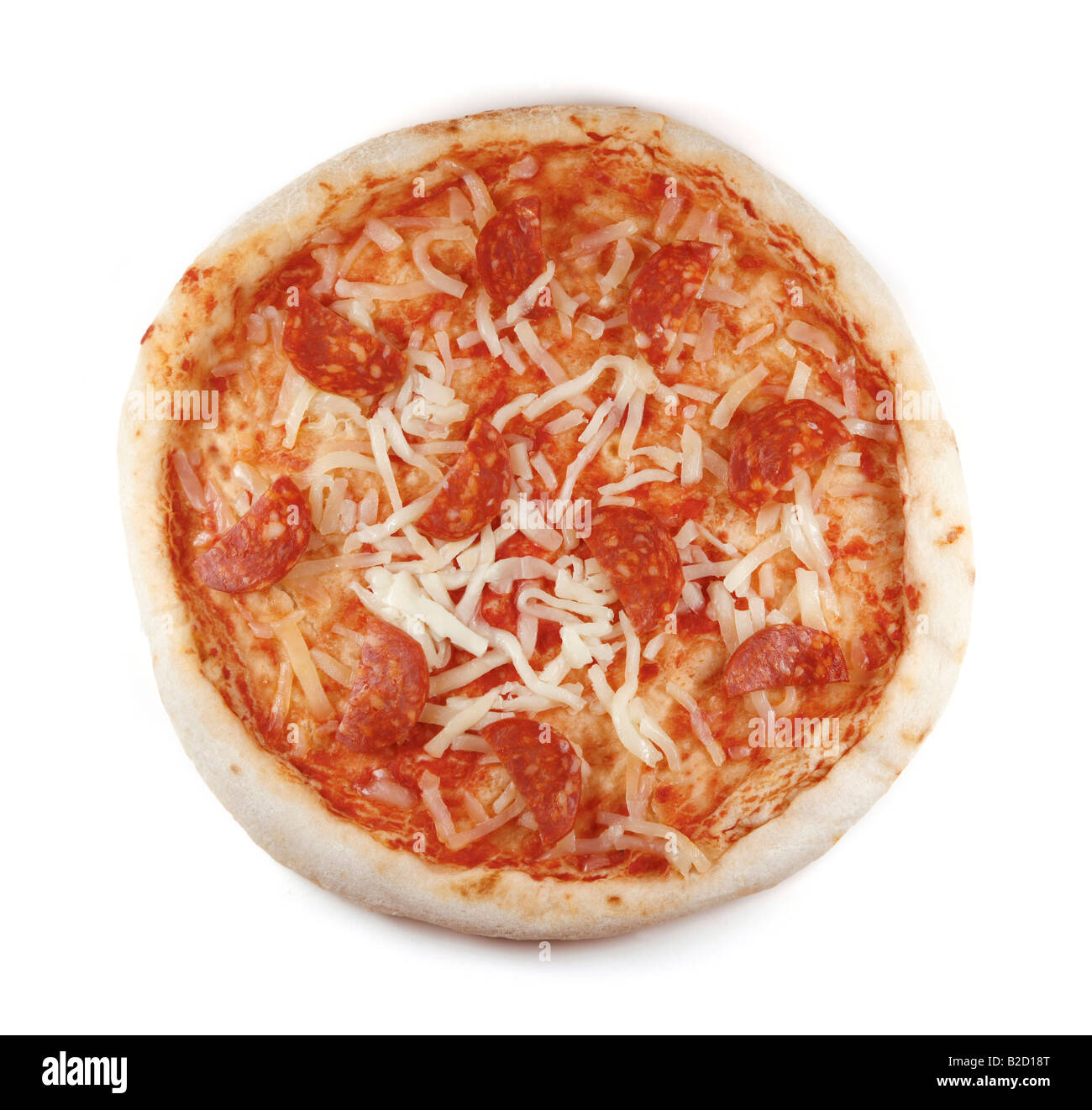 Pepperoni pizza isolated on white background Stock Photo - Alamy