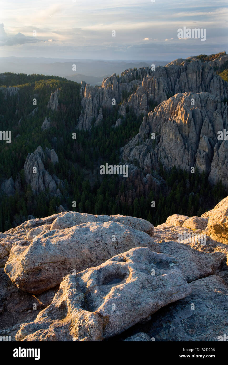 granite outcroppings from Little Devils Tower, Custer State Park and ...