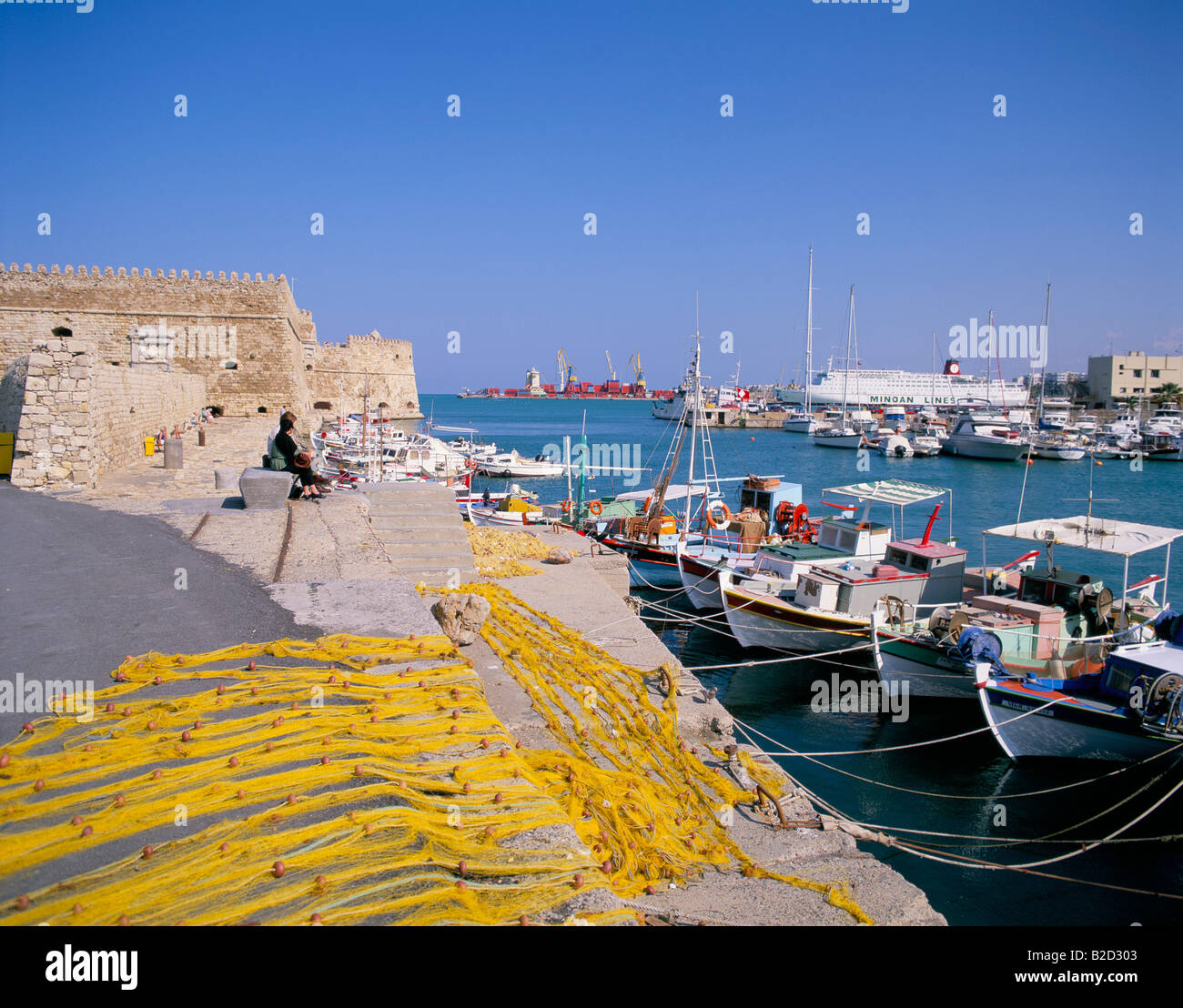 Harbour Scene Greek Islands, Crete Stock Photo - Alamy