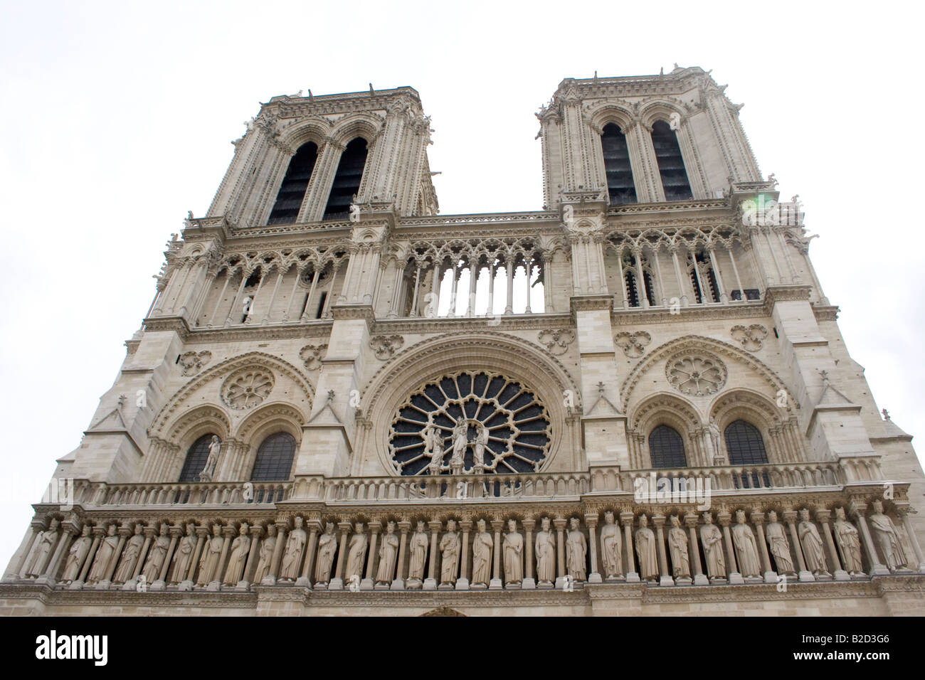 Notre dame de Paris front view 60449 Paris Apr06 Stock Photo - Alamy