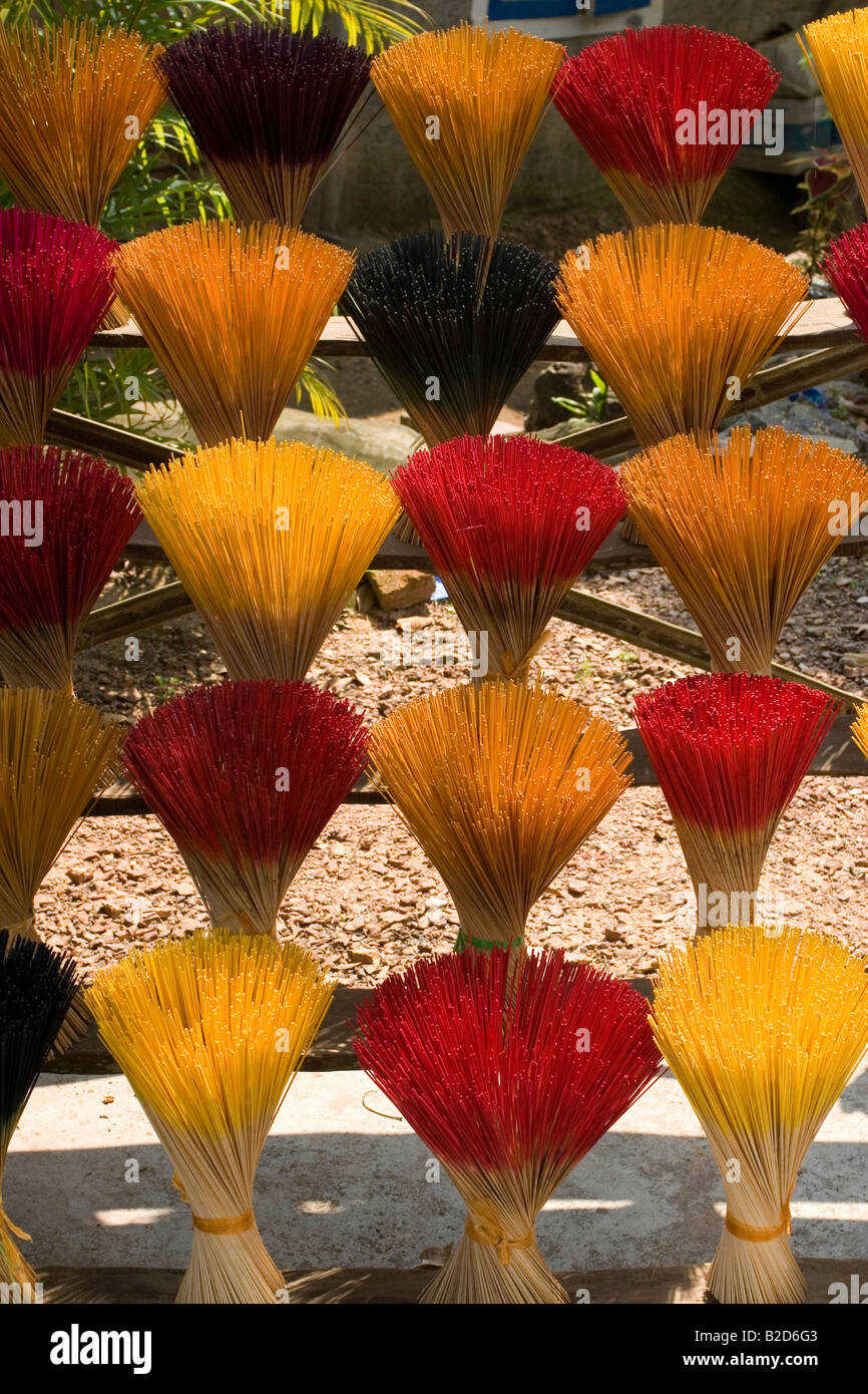 Colourful incense sticks dry in the sunshine in Vietnam Stock Photo - Alamy