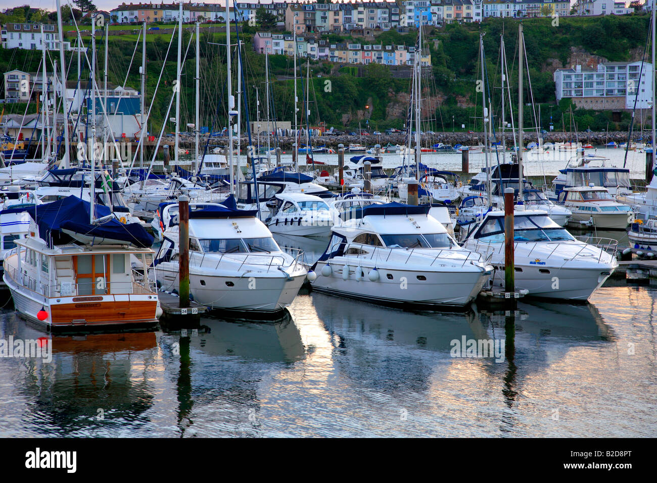 Boats Brixham harbour English Riviera Torbay Devon England Britain UK ...