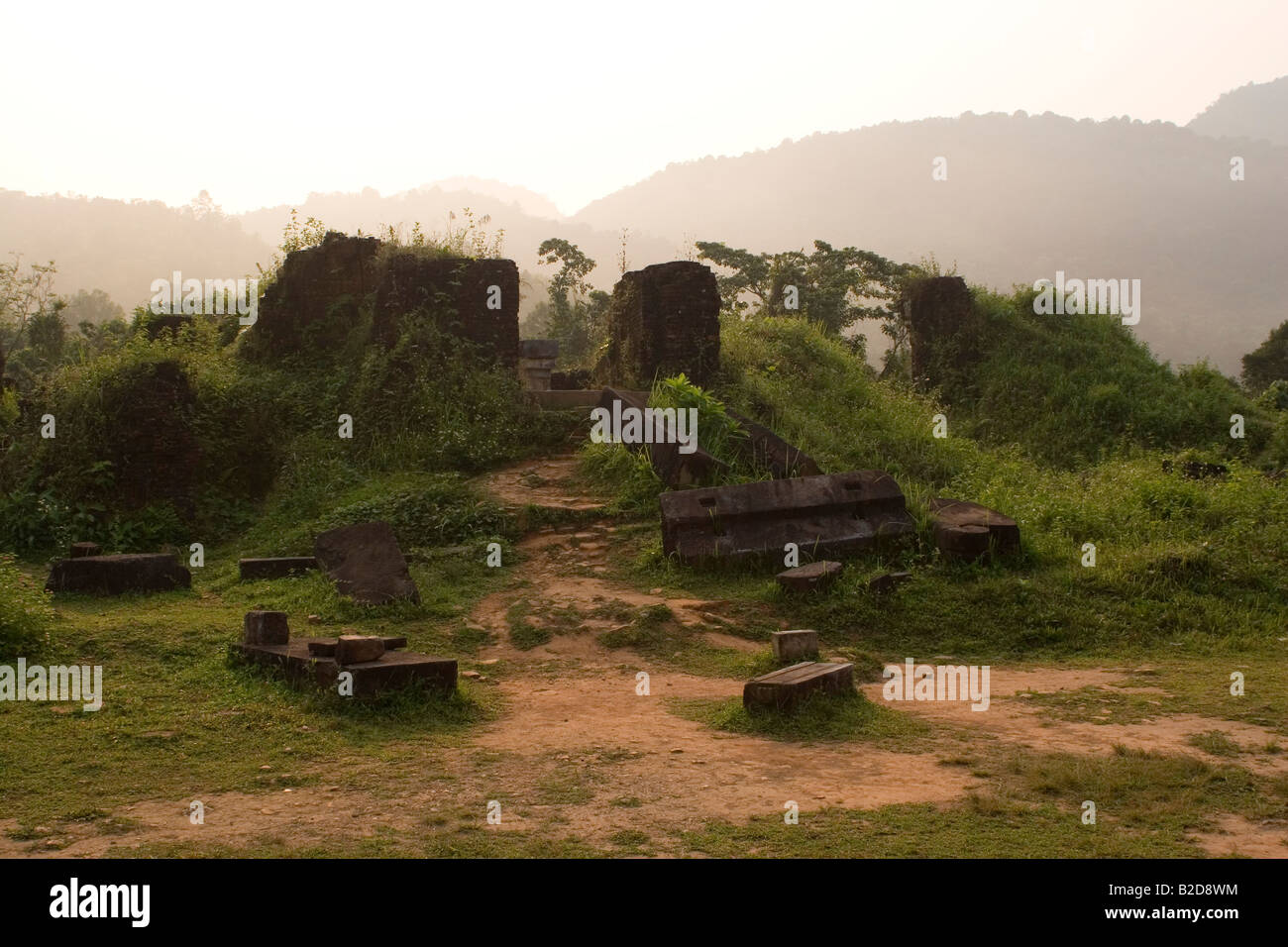 Ruins of a temple in the ancient Champa kingdom capital of My Son in ...