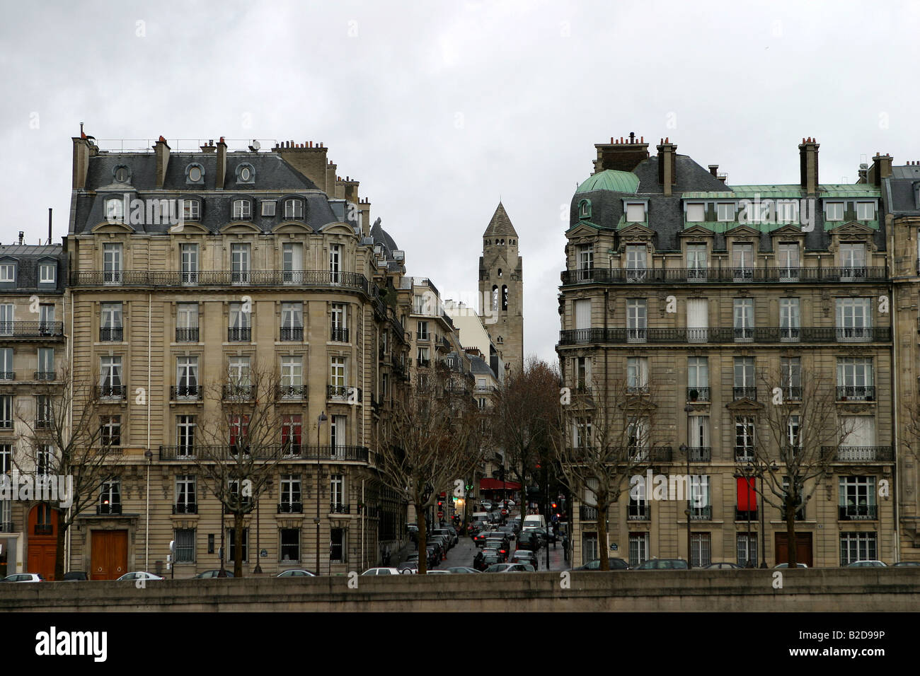 A daytime view of the streets of Paris on a cold December day Stock ...