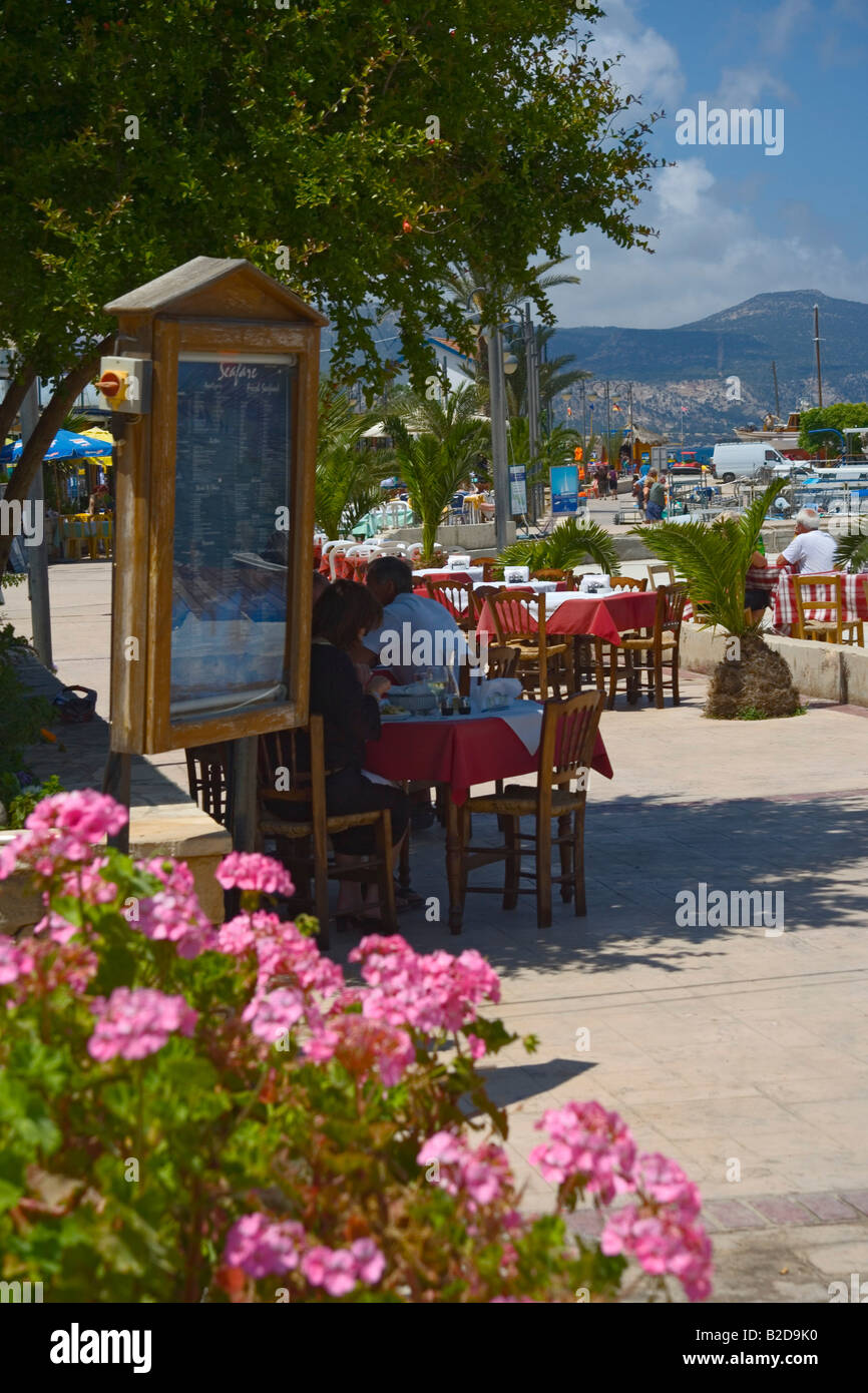 Cafe scene along harbour Cyprus, South Stock Photo - Alamy